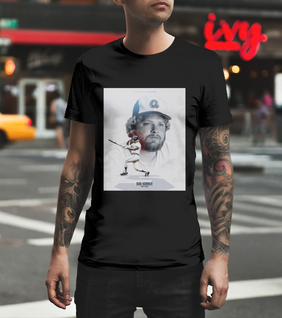 Atlanta Braves Bob Horner 1957 2026 Vintage Baseball T-Shirt