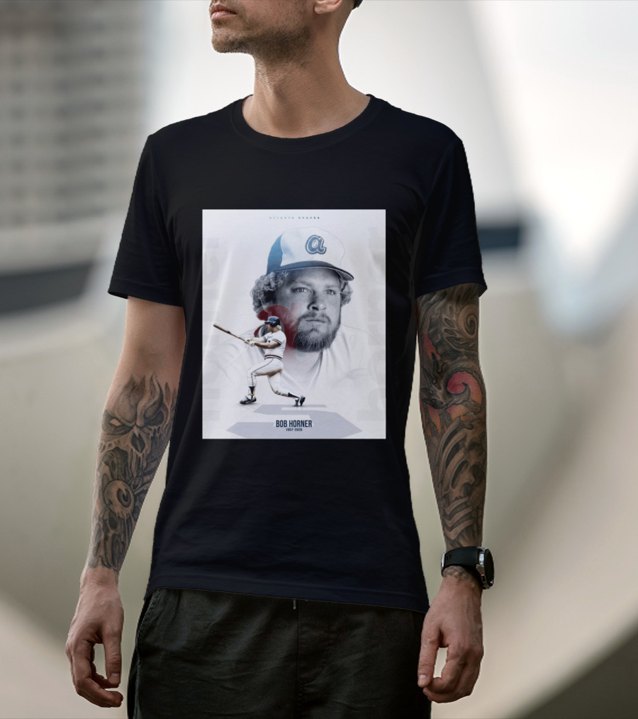 Atlanta Braves Bob Horner 1957 2026 Vintage Baseball T-Shirt