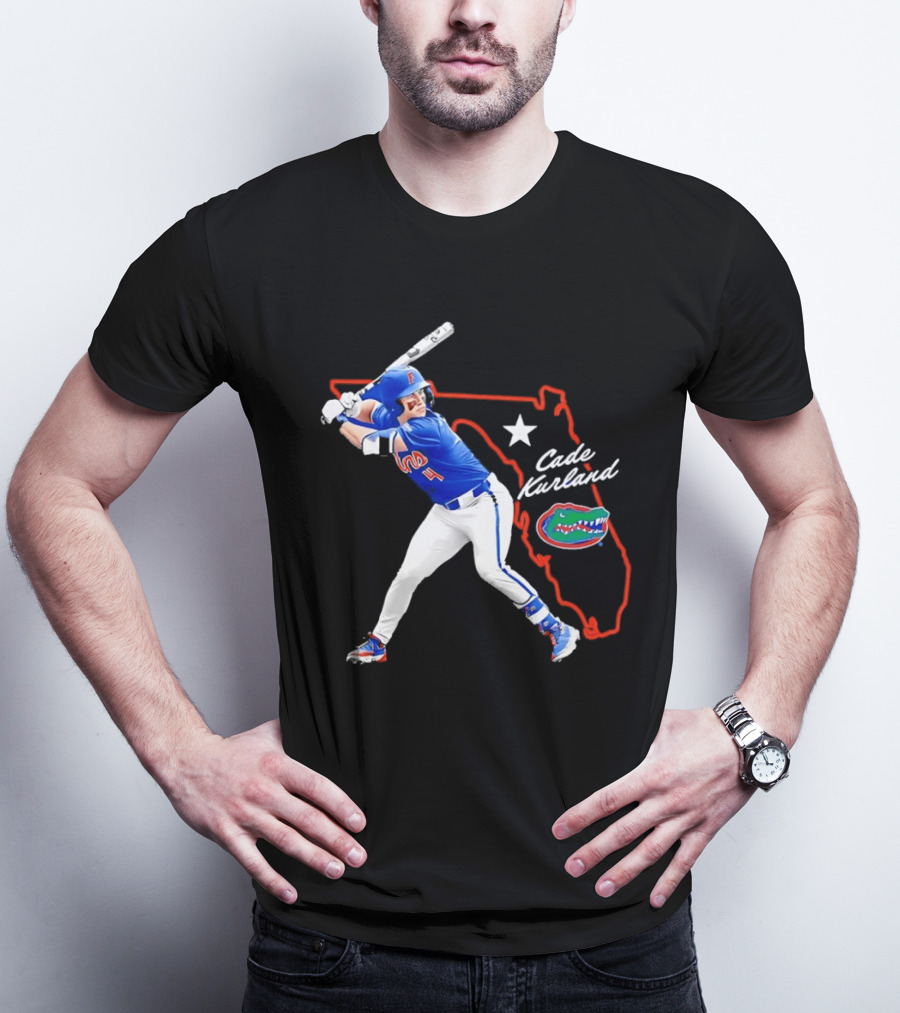 Cade Kurland Florida Gators Men's College Baseball NCAA Florida Outline Star Gators T-Shirt