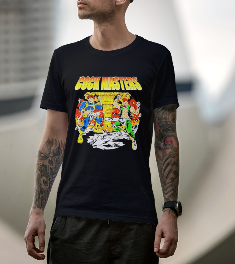 Cock Masters Cartoon Characters With Classic Action Pose T-Shirt