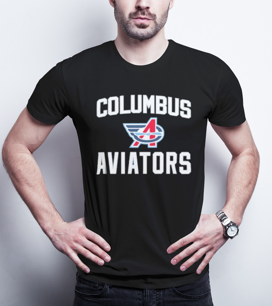 Columbus Aviators UFL Block Letter Iconic Winged T-Shirt