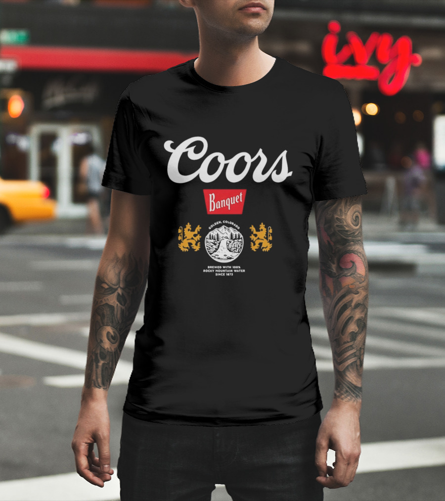 Coors Banquet Golden Colorado Brewed With Rocky Mountain Water Since 1873 T-Shirt