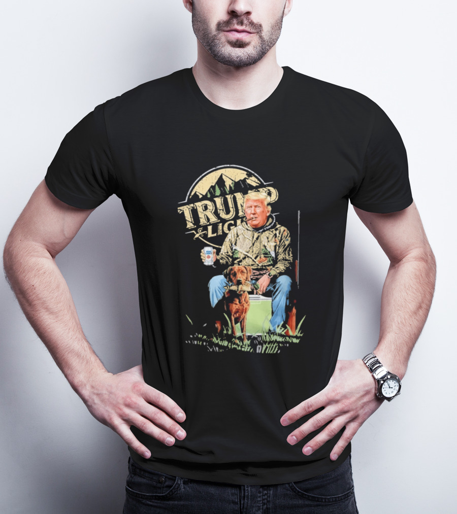 Trump Light Countryside Hunting With Dog And Beer T-Shirt