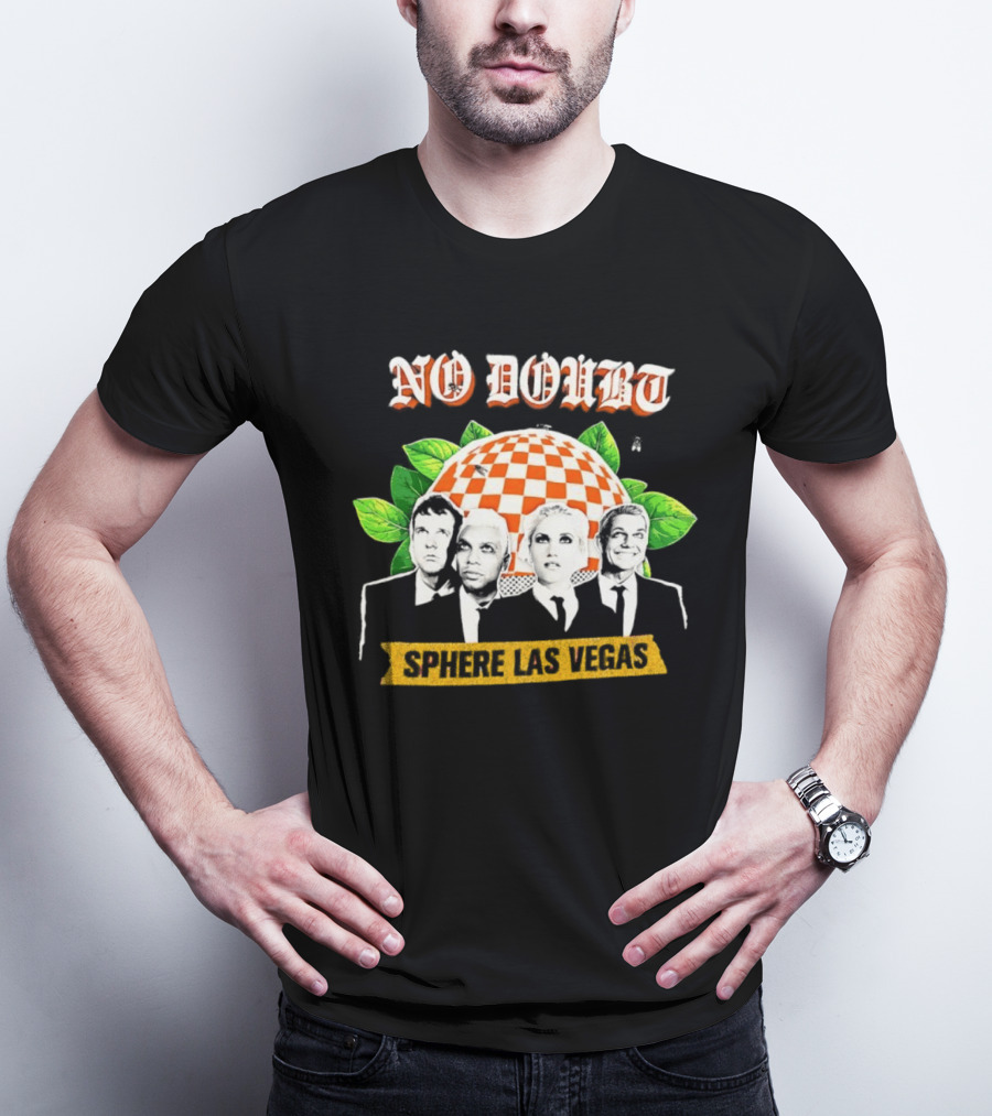 No Doubt Sphere Las Vegas Checkered Umbrella Band Members And Leaves T-Shirt