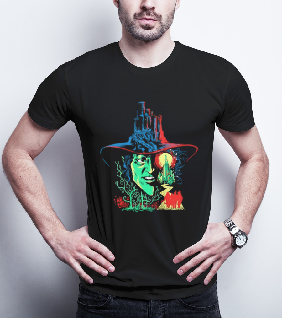 Pieces Of Oz Emerald City Wizard Face And Hat In Artistic T-Shirt