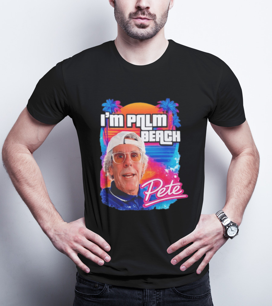 I'm Palm Beach Pete Retro Sunset Tropical Vibes Ocean Blue T-Shirt