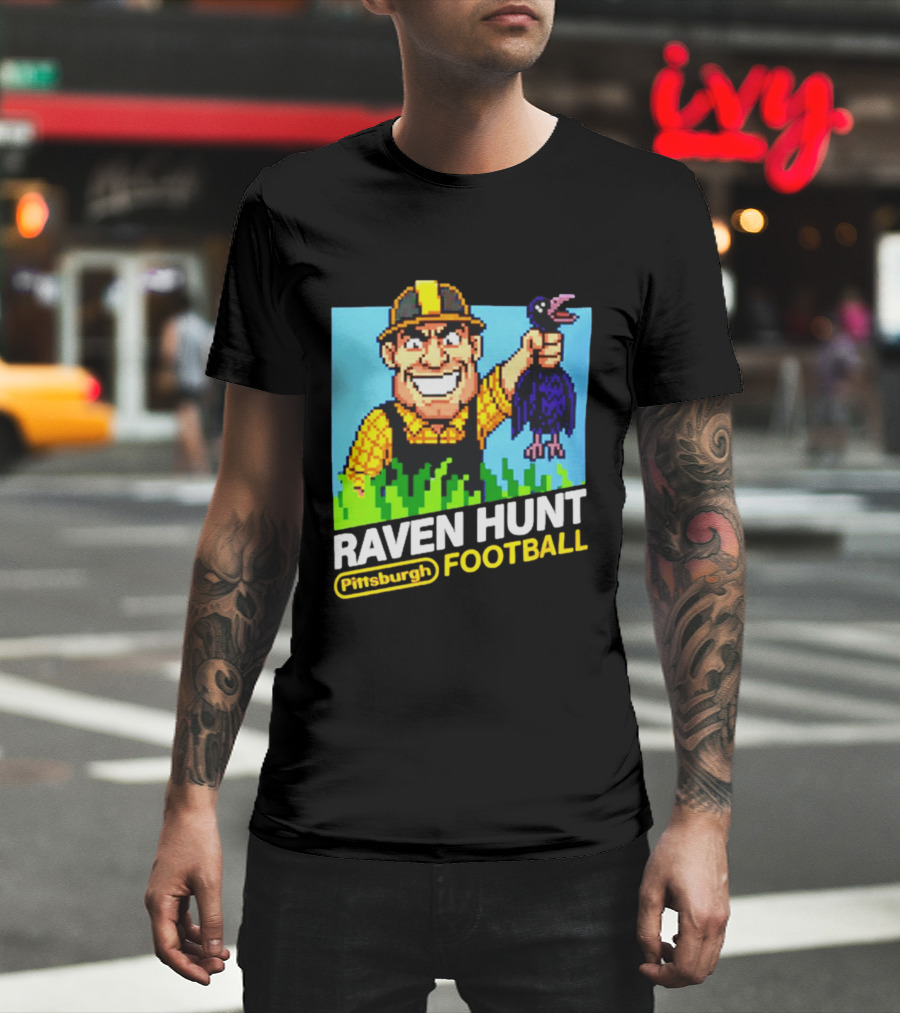 Raven Hunt Pittsburgh Football 8bit Game T-Shirt