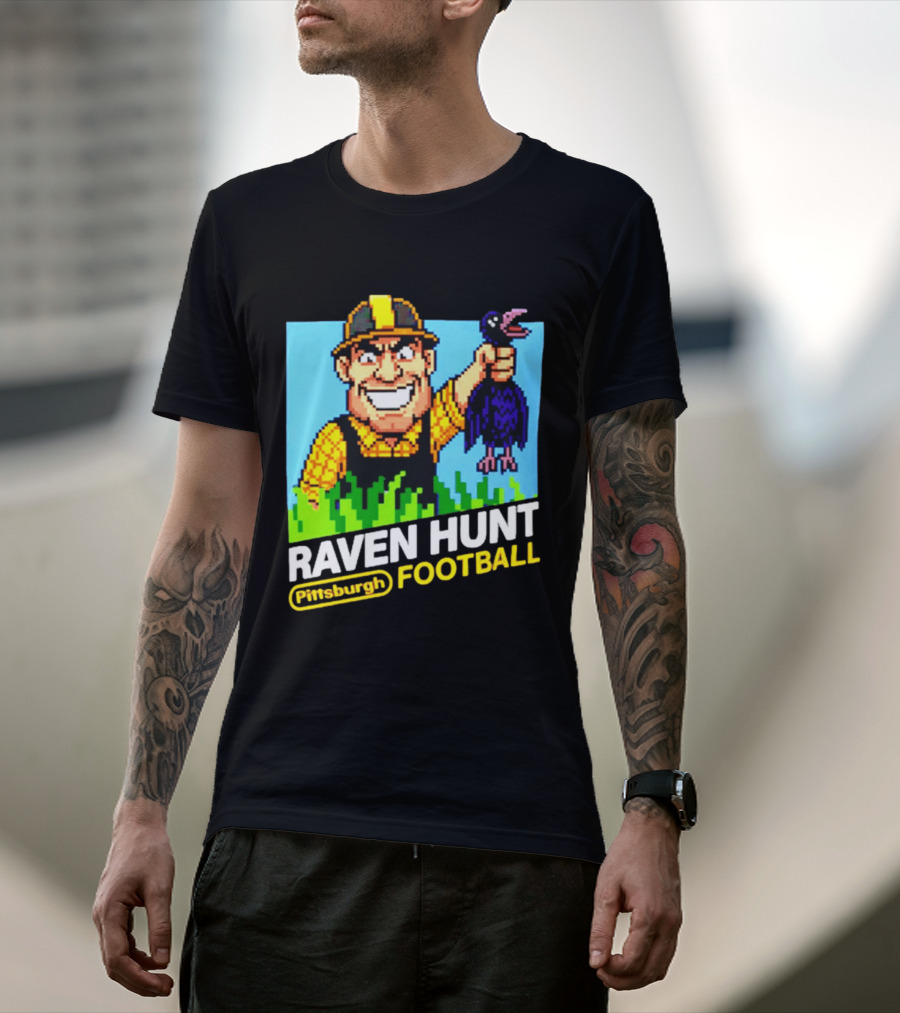 Raven Hunt Pittsburgh Football 8bit Game T-Shirt