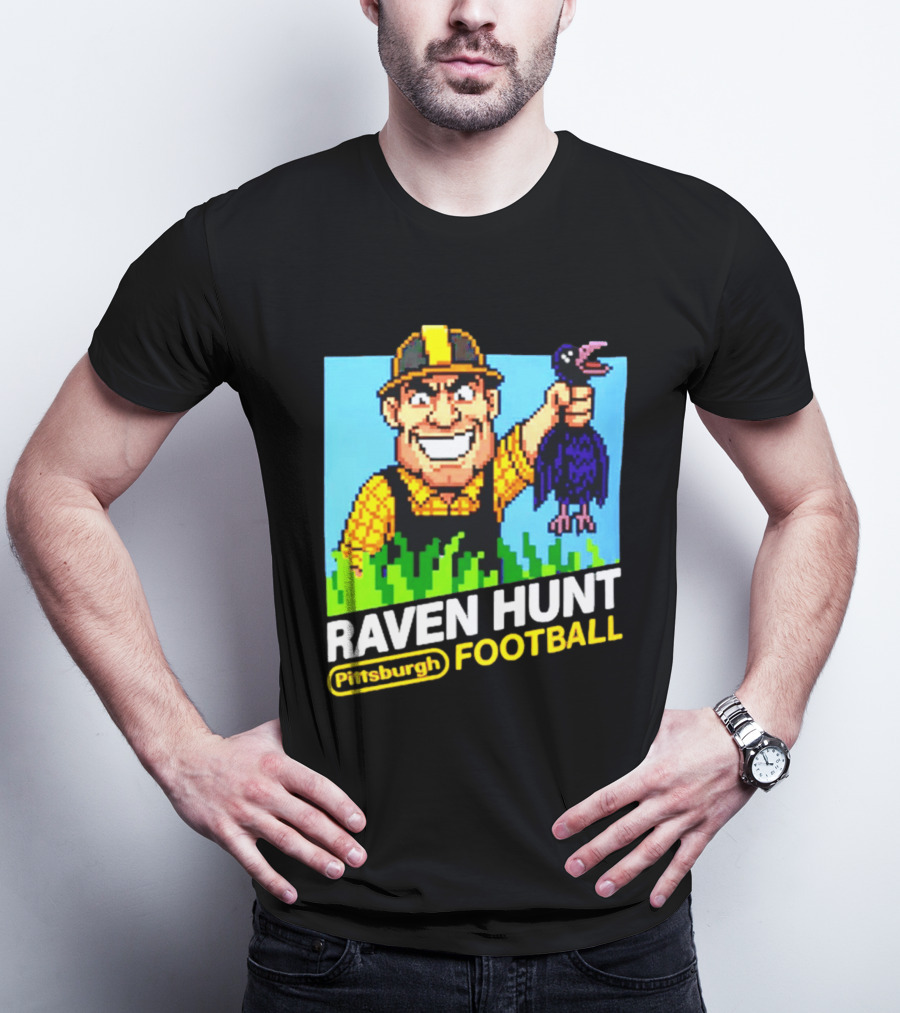 Raven Hunt Pittsburgh Football 8bit Game T-Shirt