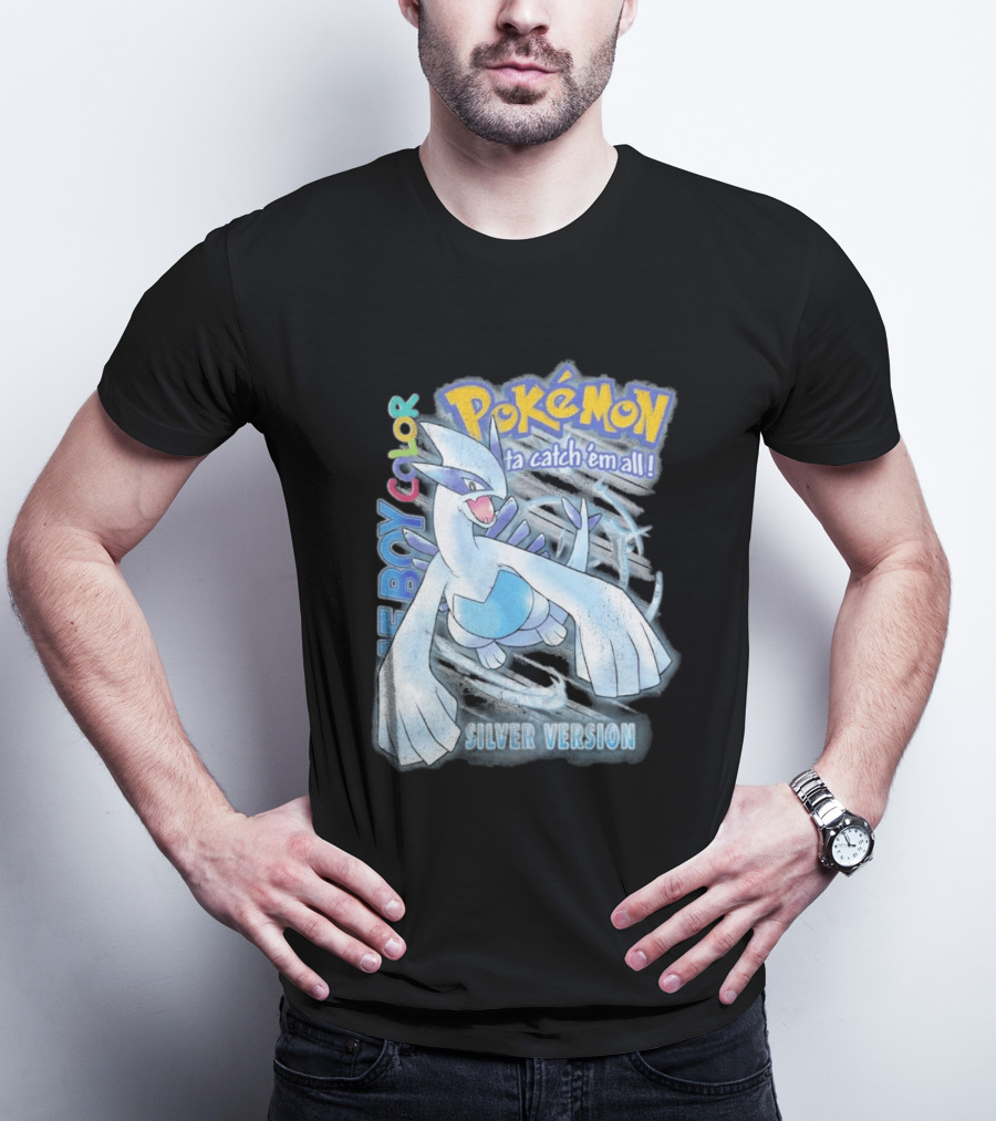 Pokémon Silver Version Game Boy Color Lugia Ta Catch 'Em All T-Shirt