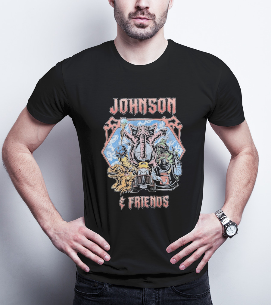 Johnson And Friends Elephant Dinosaur Robot Cartoon T-Shirt