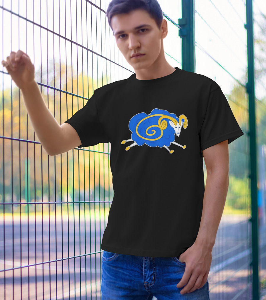 Los Angeles Rams Cursed Spiral Blue Sheep T-Shirt