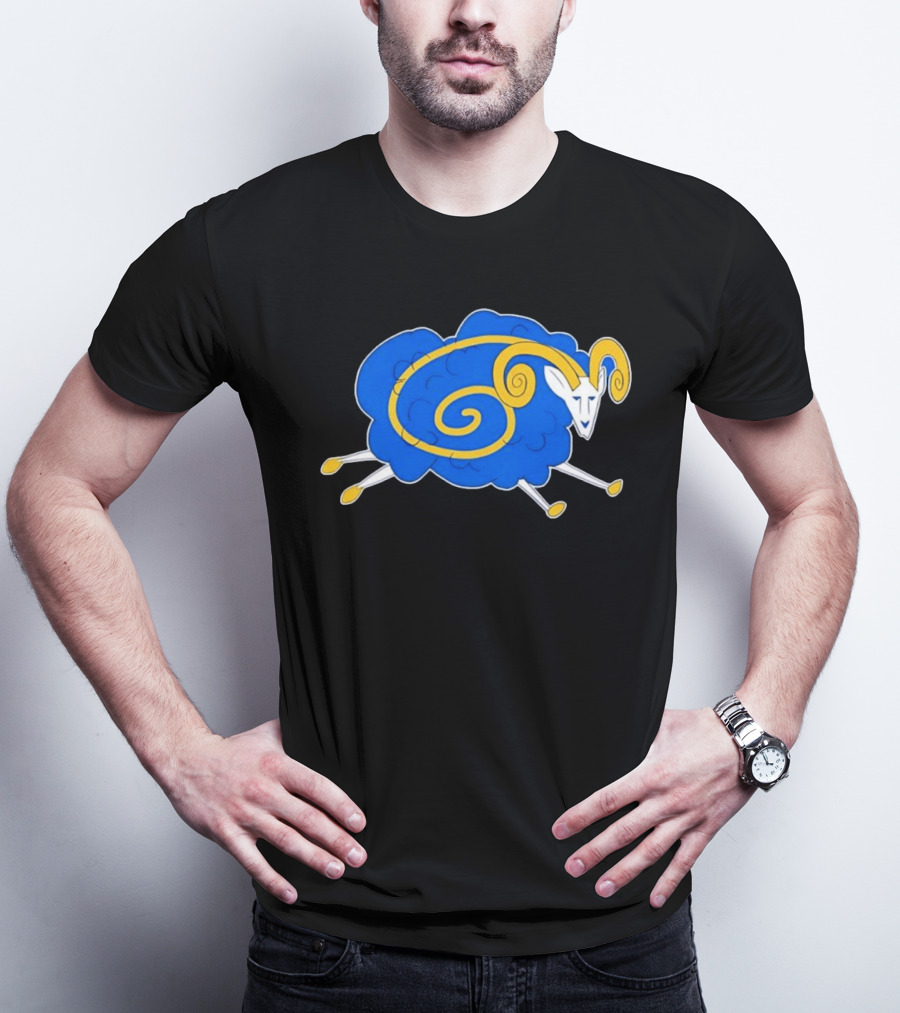 Los Angeles Rams Cursed Spiral Blue Sheep T-Shirt