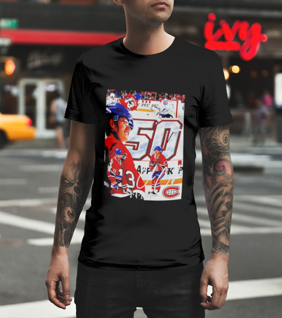 Montreal Canadiens Cole Caufield 50 Goals Celebration 2026 T-Shirt