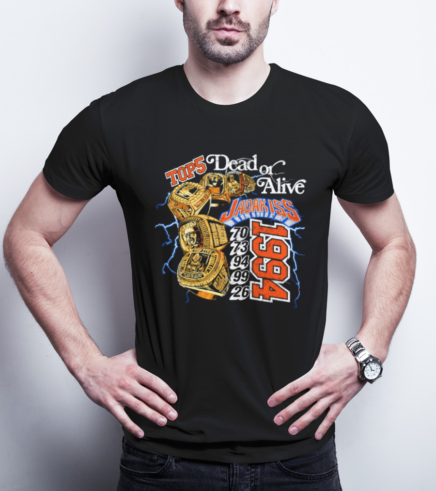 New York Knicks Jadakiss Top 5 Dead Or Alive 1984 Championship Rings T-Shirt