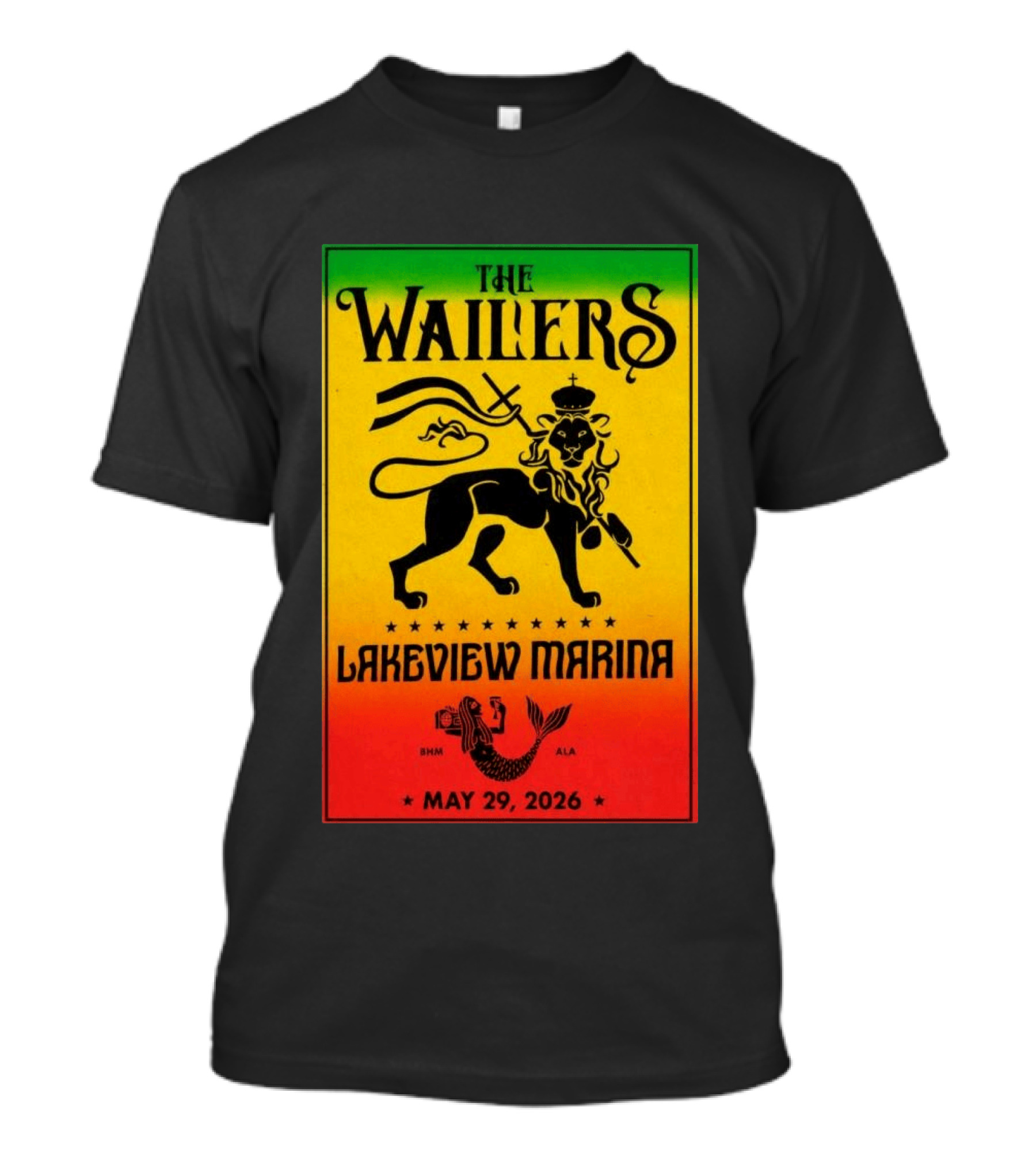 The Wailers Lakeview Marina Birmingham AL May 29 2026 Lion And Mermaid T-Shirt