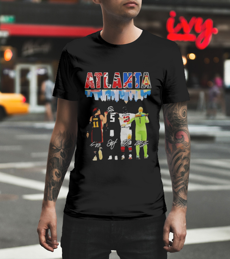 Atlanta Sports Trae Young Ronald Acuña Jr Hawks Falcons Braves United FC NBA MLB MLS T-Shirt