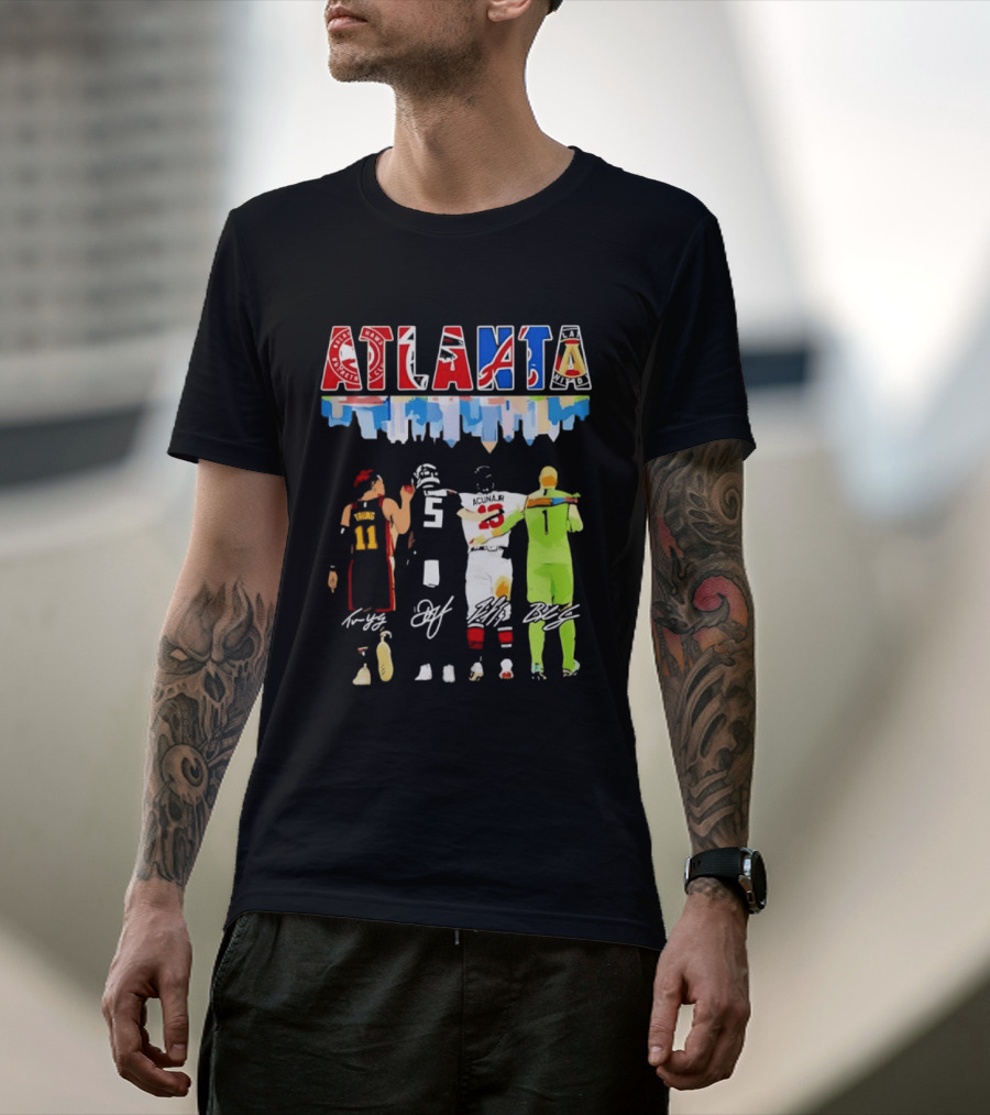 Atlanta Sports Trae Young Ronald Acuña Jr Hawks Falcons Braves United FC NBA MLB MLS T-Shirt