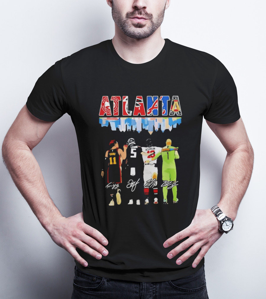Atlanta Sports Trae Young Ronald Acuña Jr Hawks Falcons Braves United FC NBA MLB MLS T-Shirt
