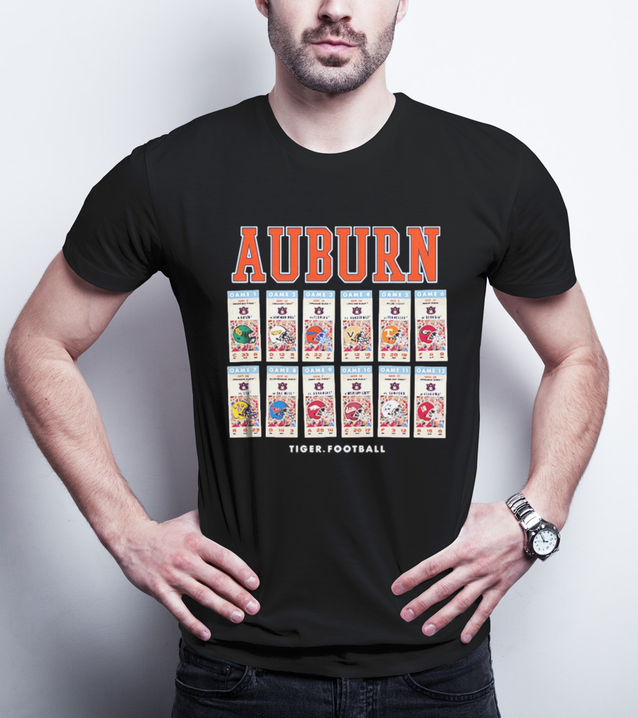 Auburn Football Schedule 2023 Game Days Baylor Florida Vanderbilt Tennessee LSU Alabama T-Shirt