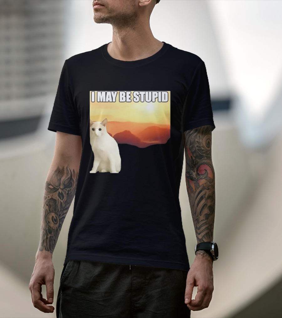 I May Be Stupid Cat With Sunrise T-Shirt