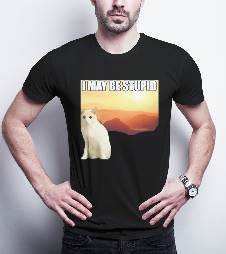 I May Be Stupid Cat With Sunrise T-Shirt