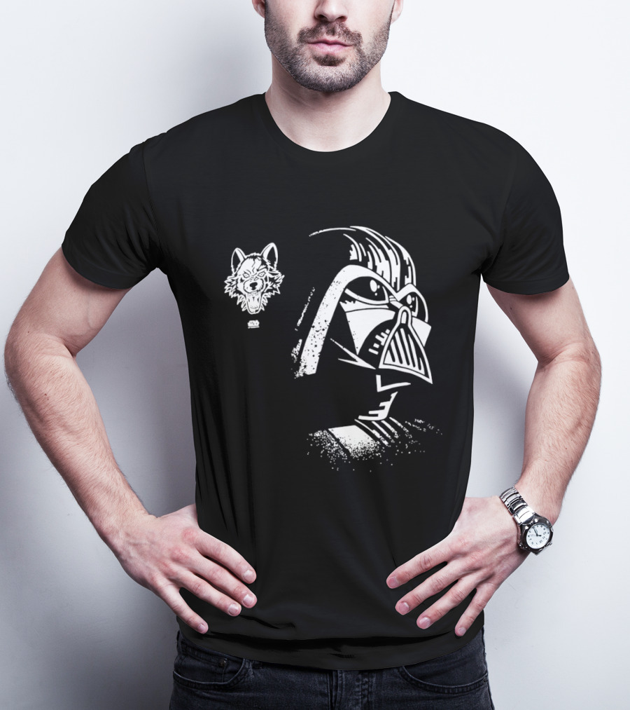 Darth Vader Galactic Empire Lightsaber Sith Star Wars Wolf Helmet T-Shirt