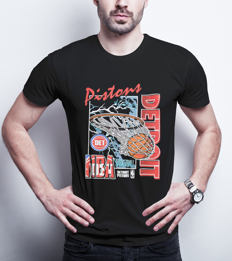 Pistons Detroit NBA Basketball DET Hoops 6 T-Shirt