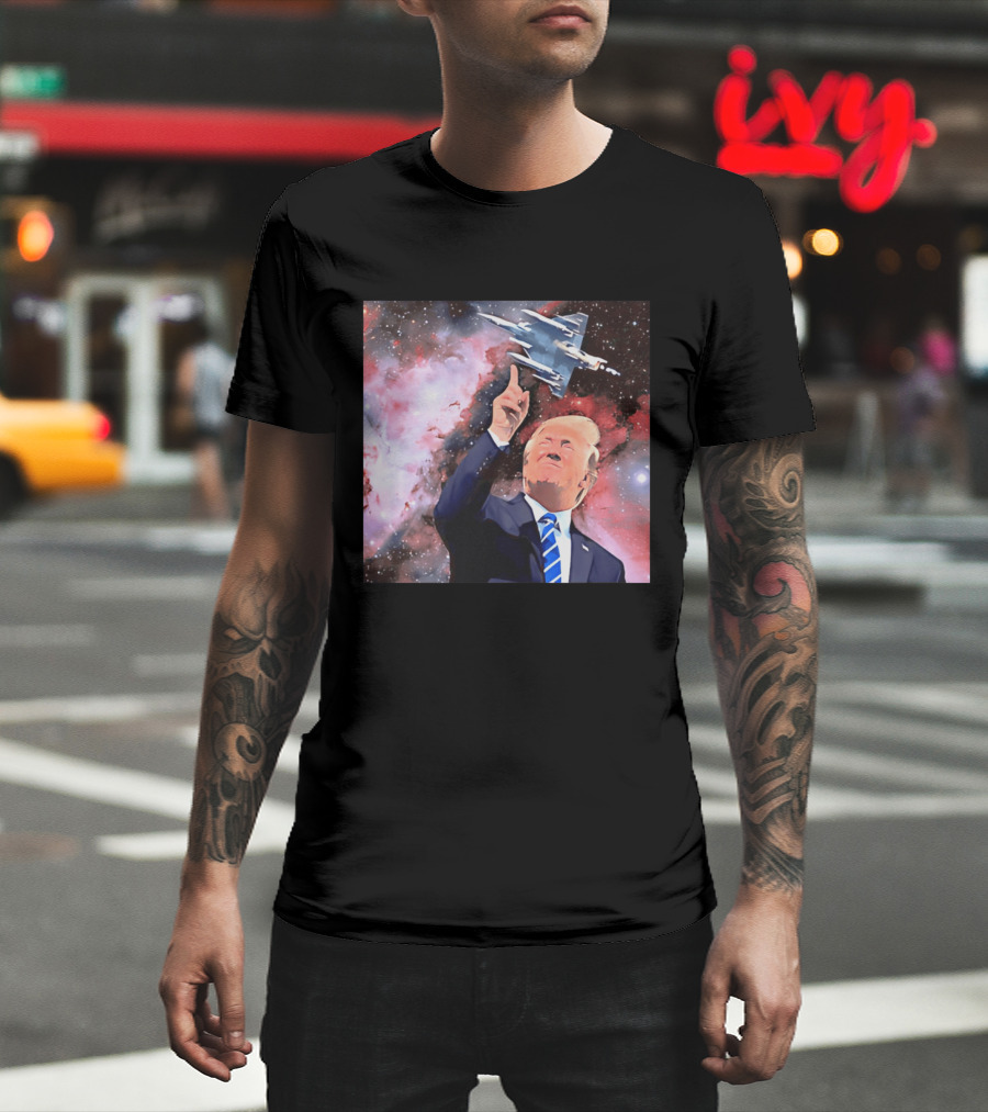 Donald Trump Stellar Commander Galaxy Jet Space Scene T-Shirt