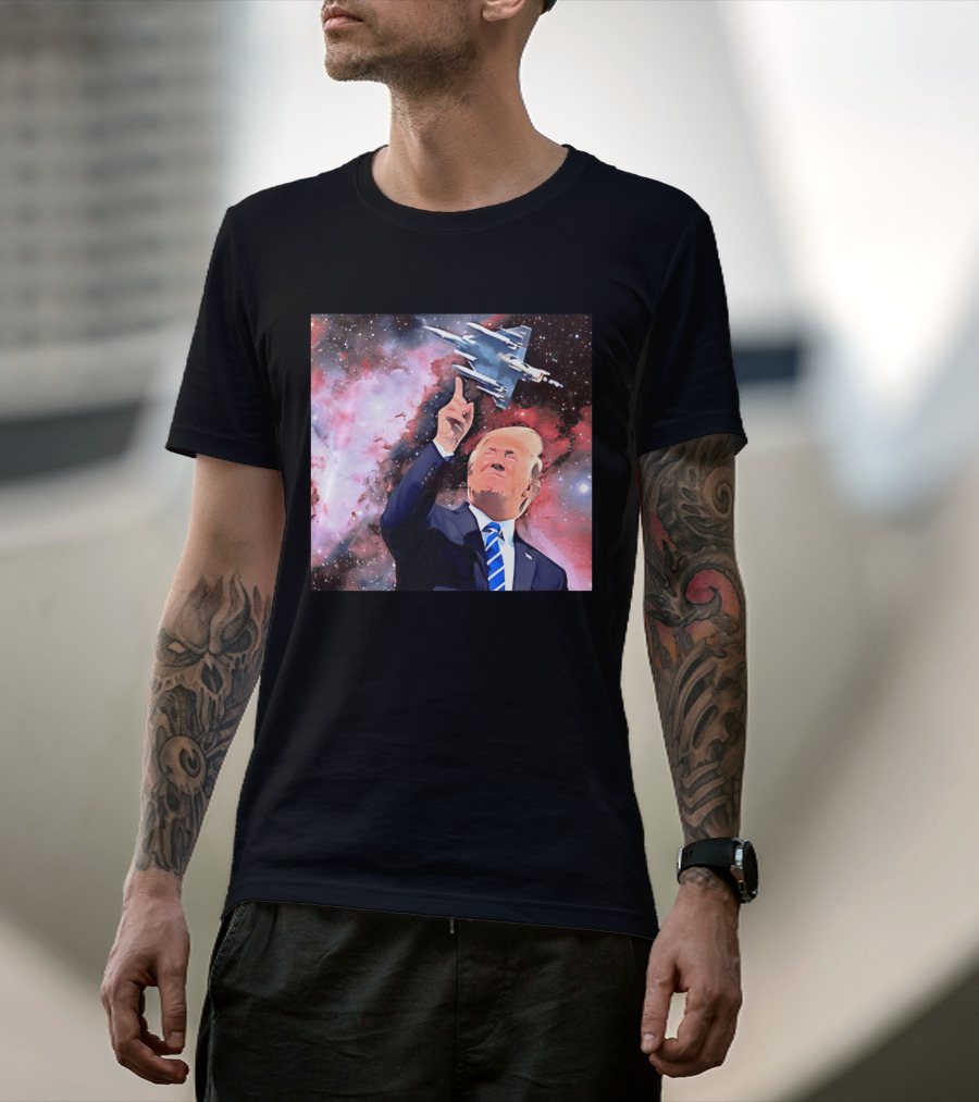 Donald Trump Stellar Commander Galaxy Jet Space Scene T-Shirt
