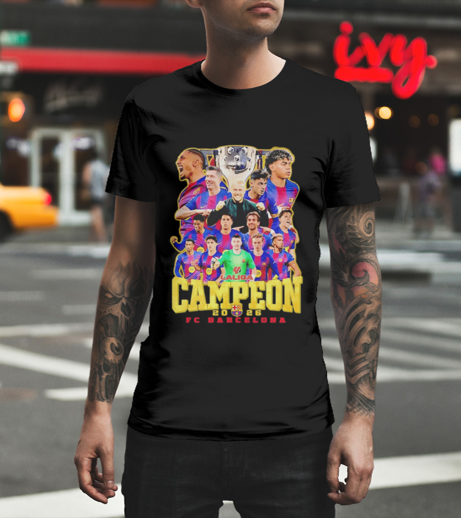 FC Barcelona Campeón La Liga 2023 Trophy Celebration T-Shirt