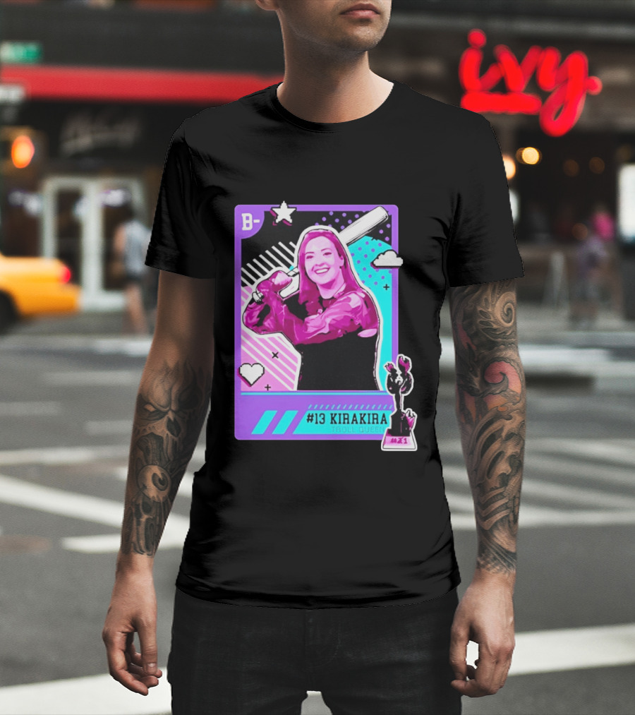 B Kirakira Troll Queen 13 X1 Star Baseball Player Card T-Shirt