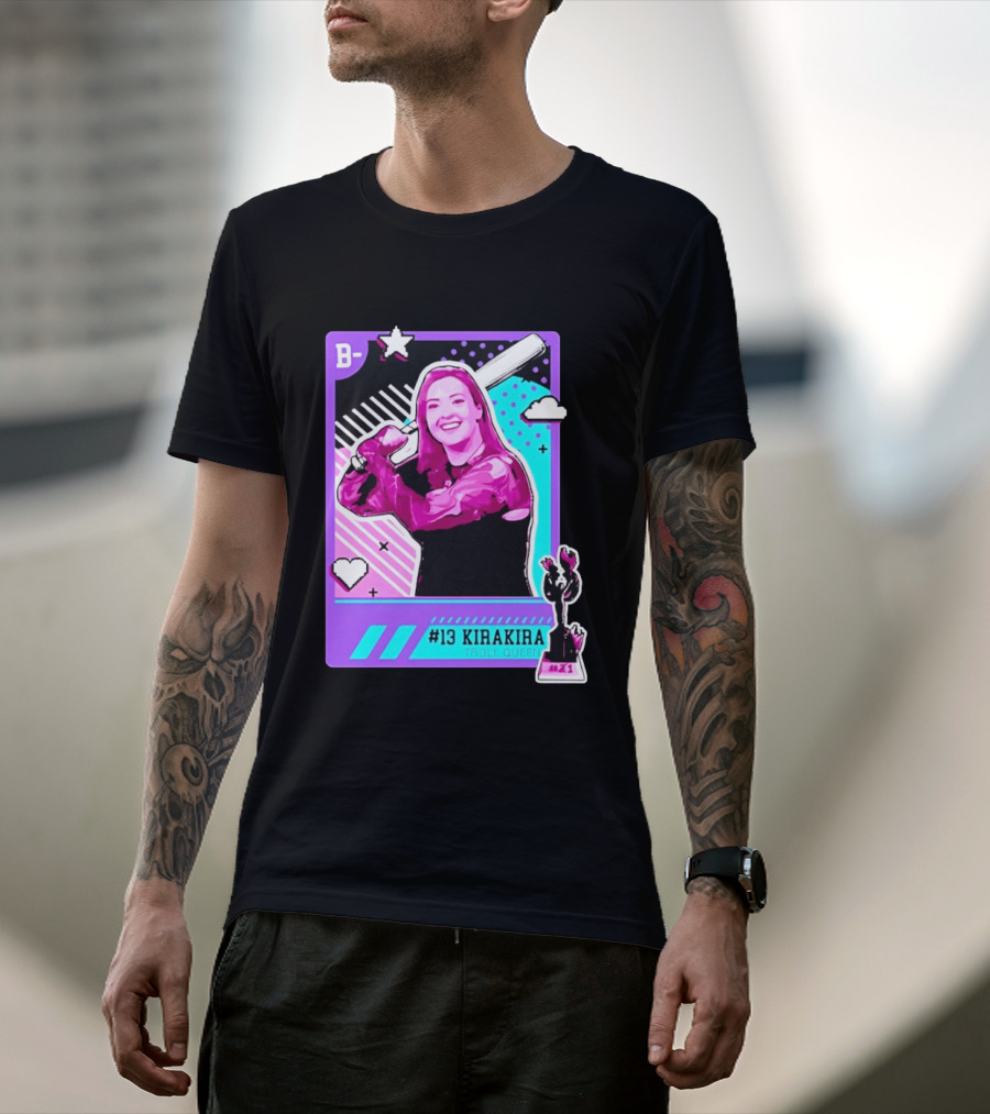 B Kirakira Troll Queen 13 X1 Star Baseball Player Card T-Shirt