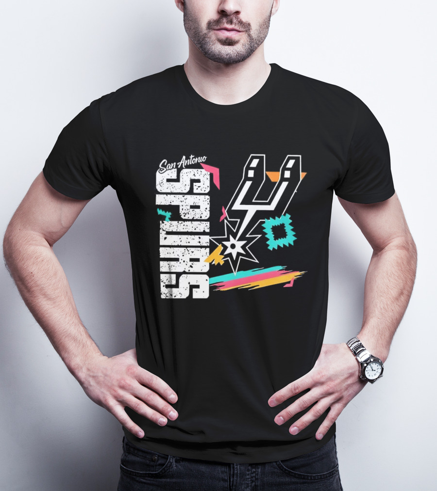 San Antonio Spurs Texas Basketball Retro Style NBA Team T-Shirt