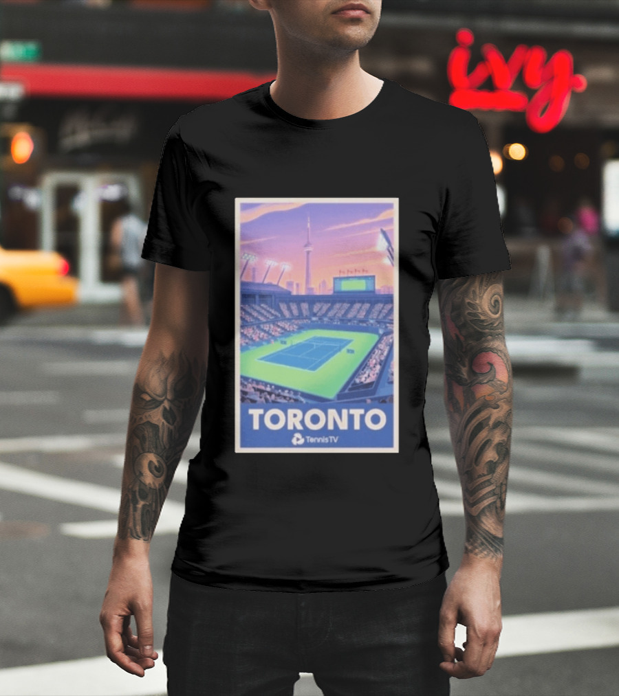 Toronto Tennis Stadium Illustration Tennis TV T-Shirt