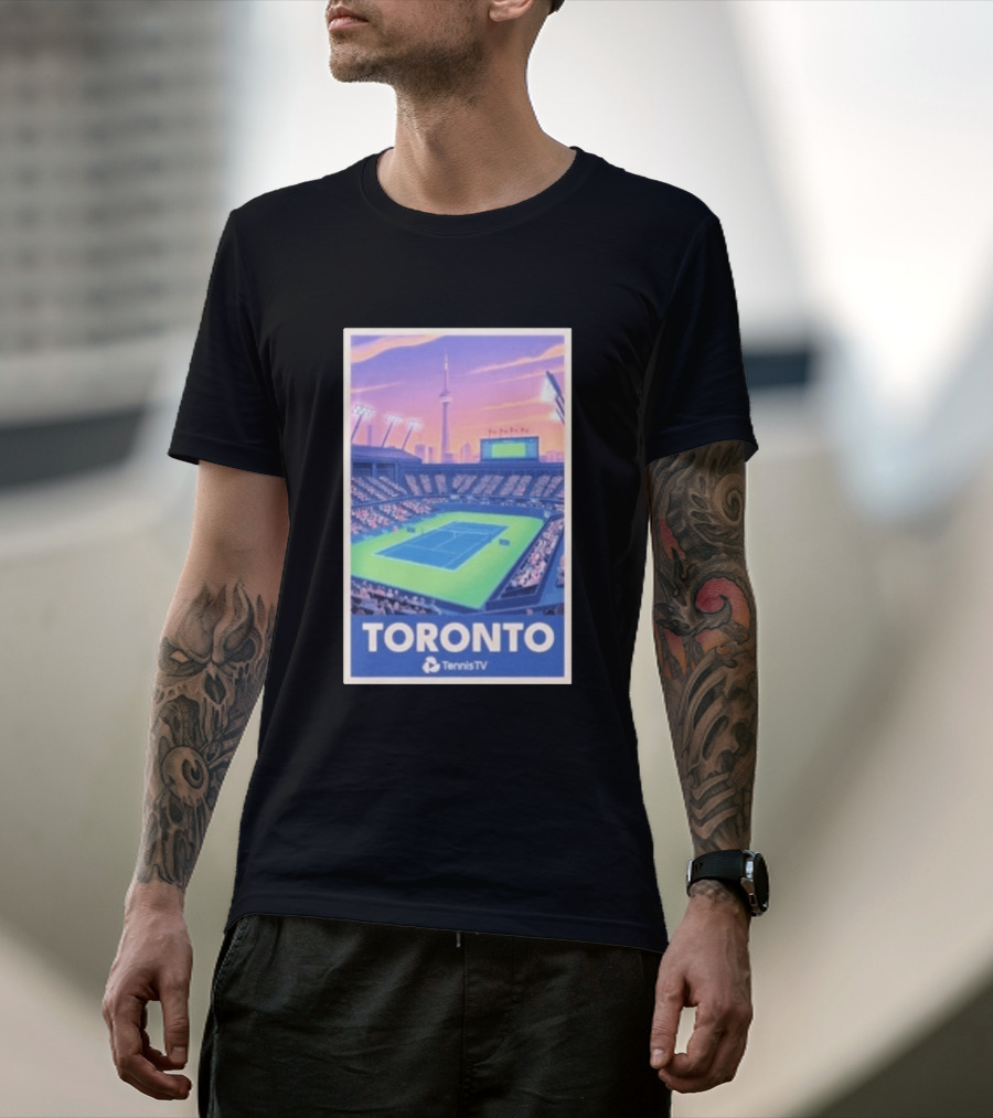 Toronto Tennis Stadium Illustration Tennis TV T-Shirt