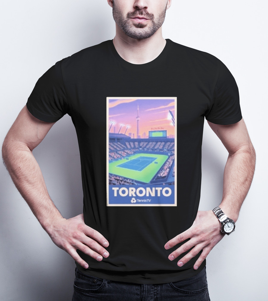 Toronto Tennis Stadium Illustration Tennis TV T-Shirt