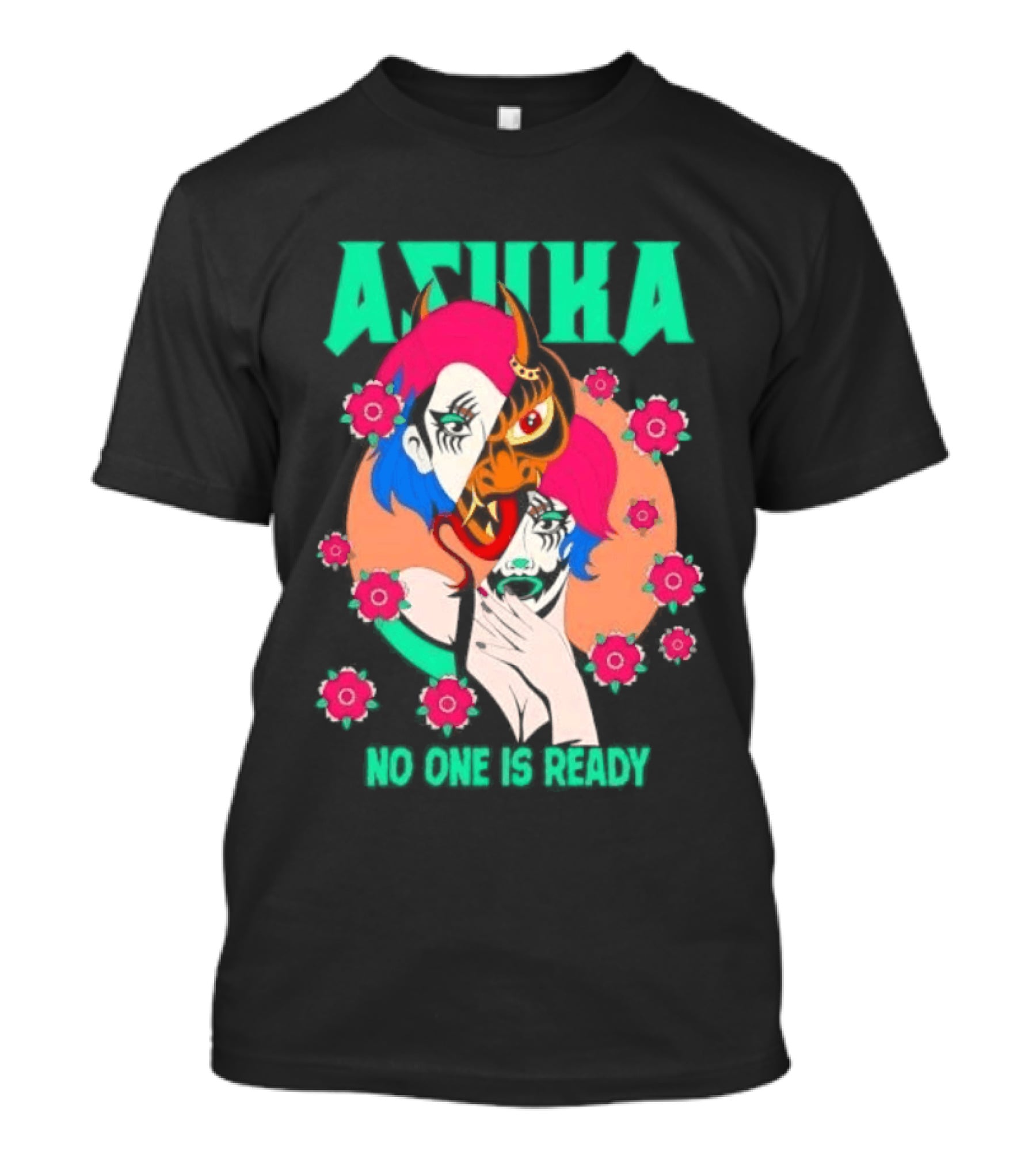 Asuka No One Is Ready Masked Floral T-Shirt