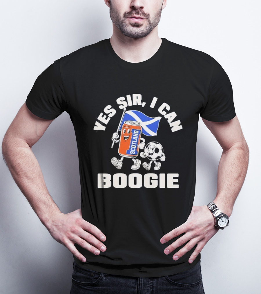 Yes Sir I Can Boogie Scotland Flag Football Soccer Can T-Shirt