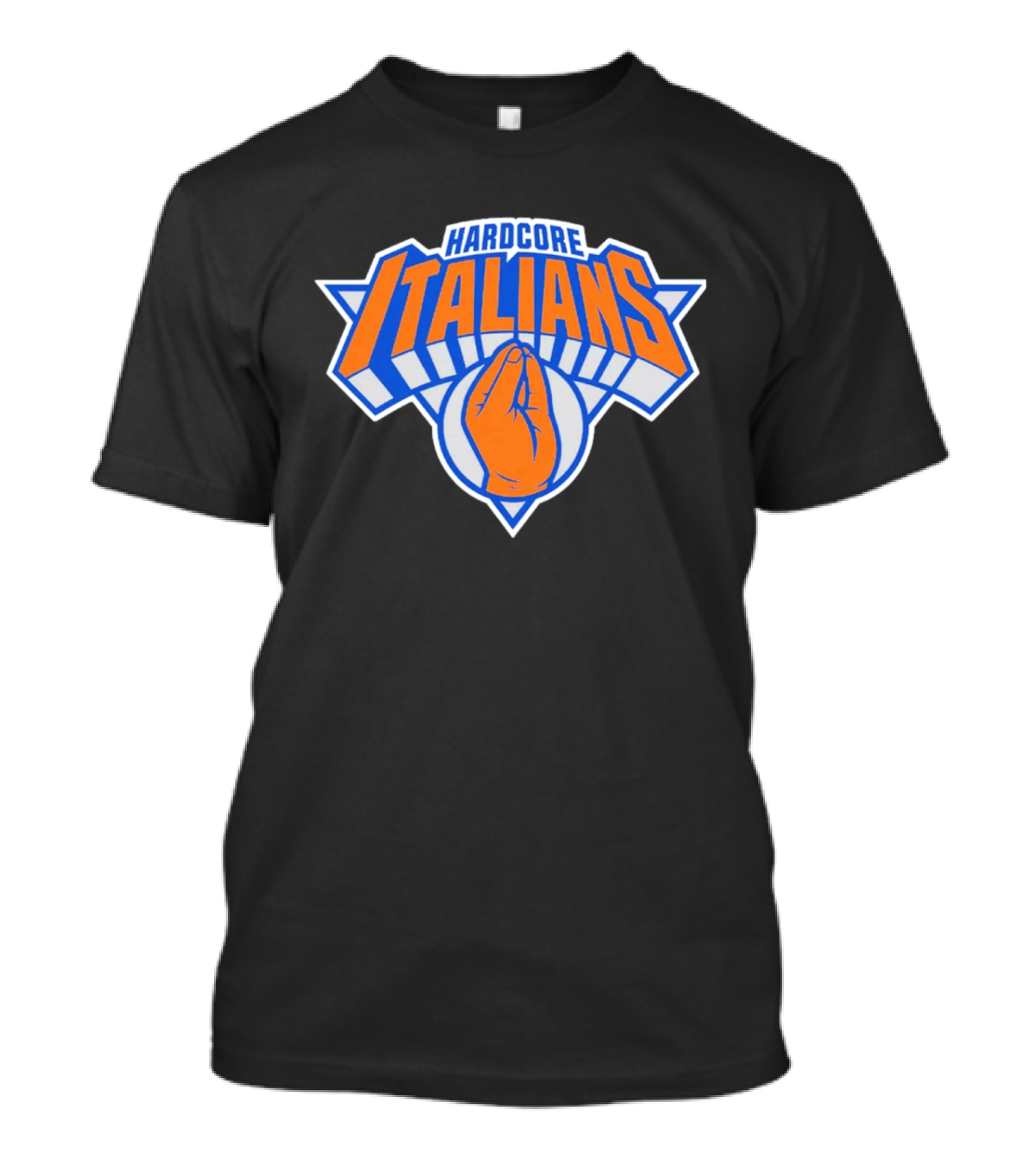 Hardcore Italians NY Knicks Basketball Logo Hand Gesture T-Shirt
