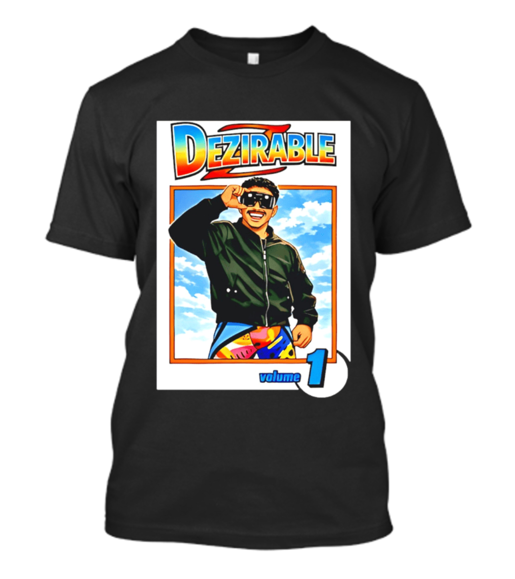 Dezirable Volume 1 Manga Cover Retro Style Sunglasses Colorful T-Shirt