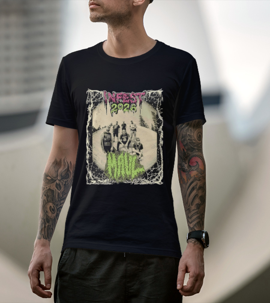Infest 2026 Maul Old School Death Metal Band Vintage Aesthetic T-Shirt