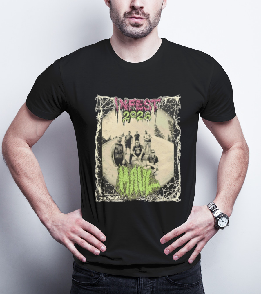 Infest 2026 Maul Old School Death Metal Band Vintage Aesthetic T-Shirt