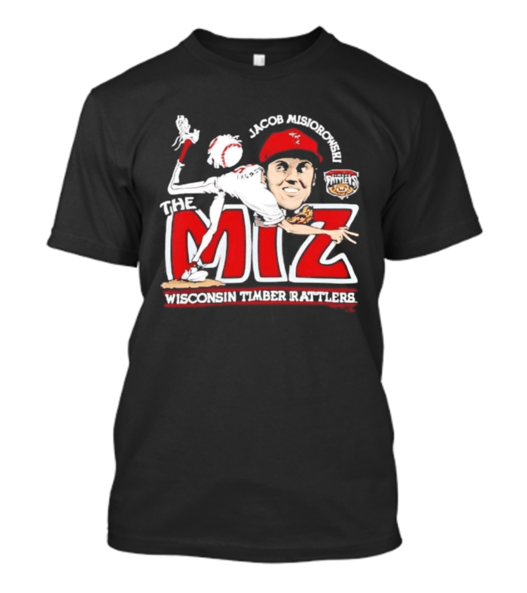 Jacob Misiorowski Wisconsin Timber Rattlers The Miz Caricature T-Shirt