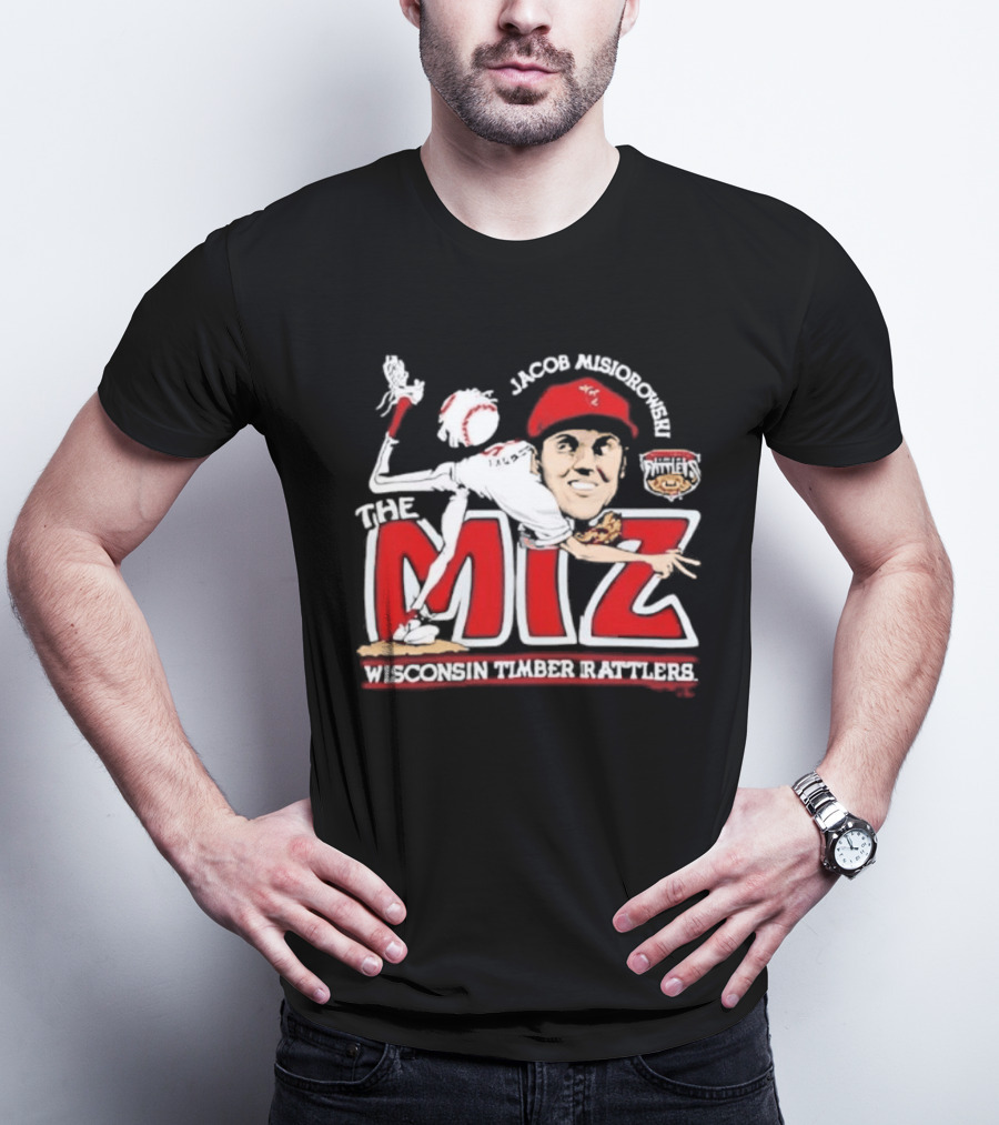 Jacob Misiorowski Wisconsin Timber Rattlers The Miz Caricature T-Shirt