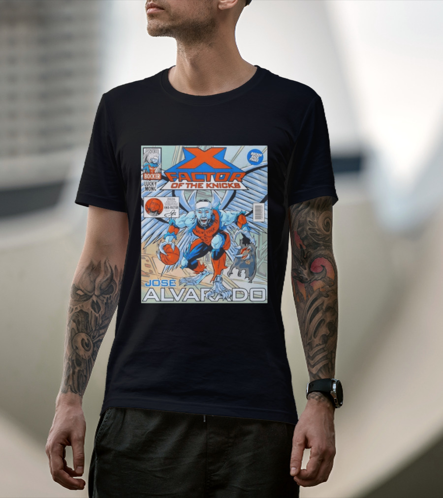 Knicks Jose Alvarado X Factor Comic Style New York Basketball Player T-Shirt