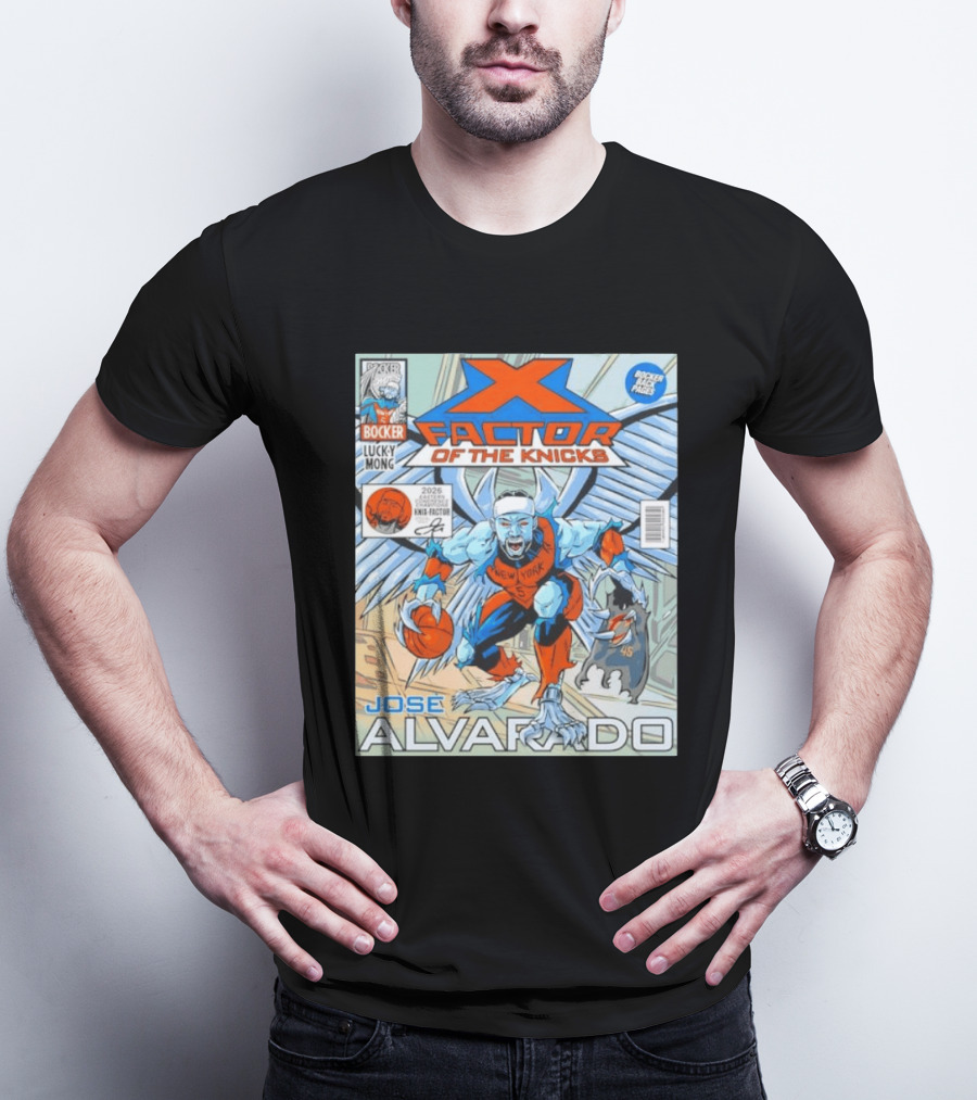 Knicks Jose Alvarado X Factor Comic Style New York Basketball Player T-Shirt
