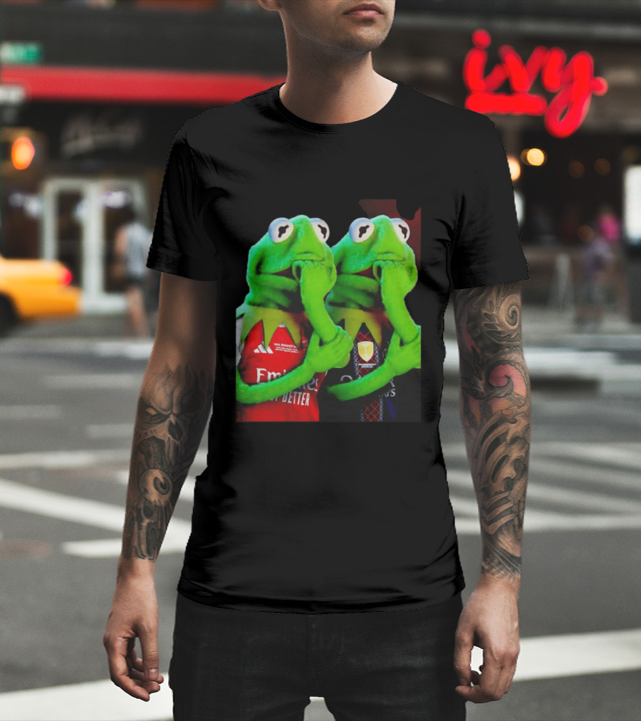 Kermit The Frog Thinking Arsenal Paris Saint Germain Final Budapest Emirates Groupama 2023 T-Shirt