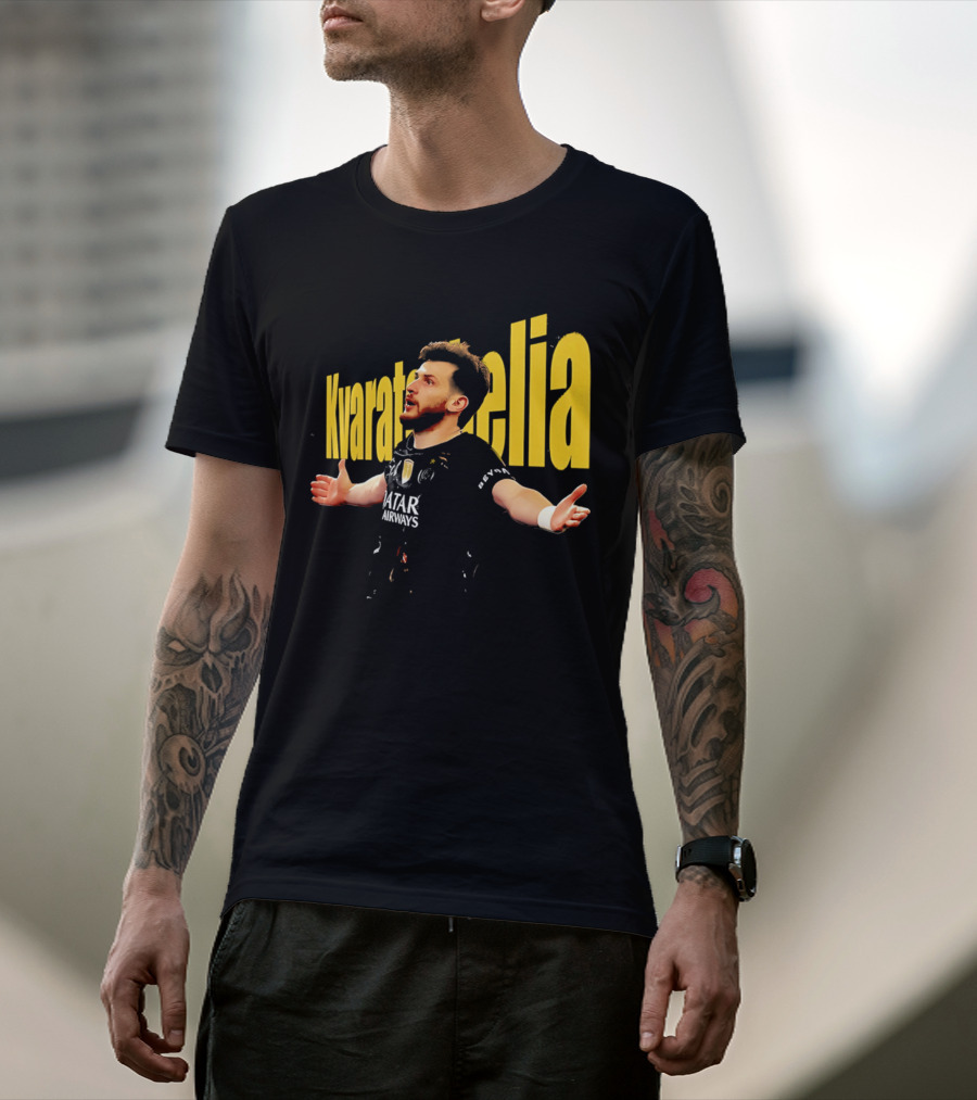 Paris Saint Germain Qatar Airways Kvaratskhelia T-Shirt
