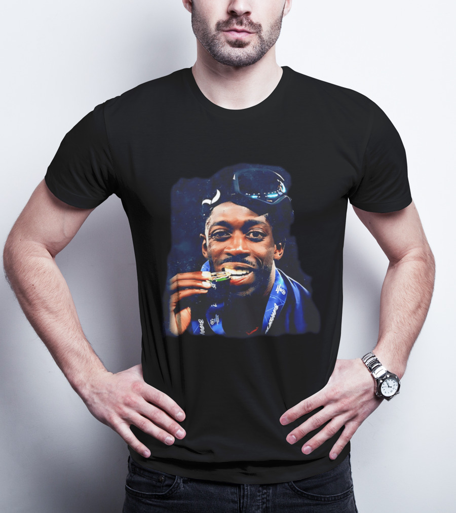 Paris Saint Germain Ousmane Dembele Biting Medal Celebration T-Shirt